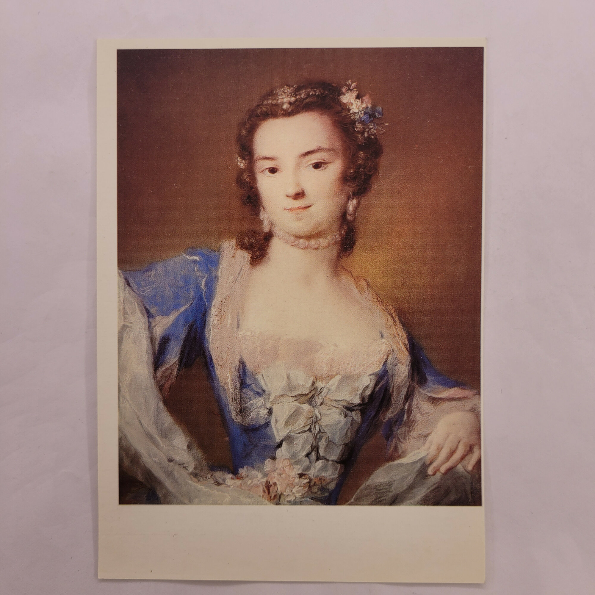 Открытка старинная. Портрет танцовщицы Барбары Кампани, художник Росалба Каррьера.