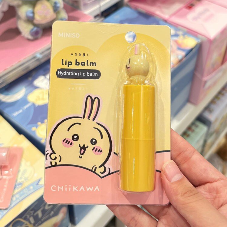 MINISO Giji Kawwa Series Увлажняющий бальзам для губ, милая мультяшная дизайнерская упаковка, 3г с вместимостью 100мл