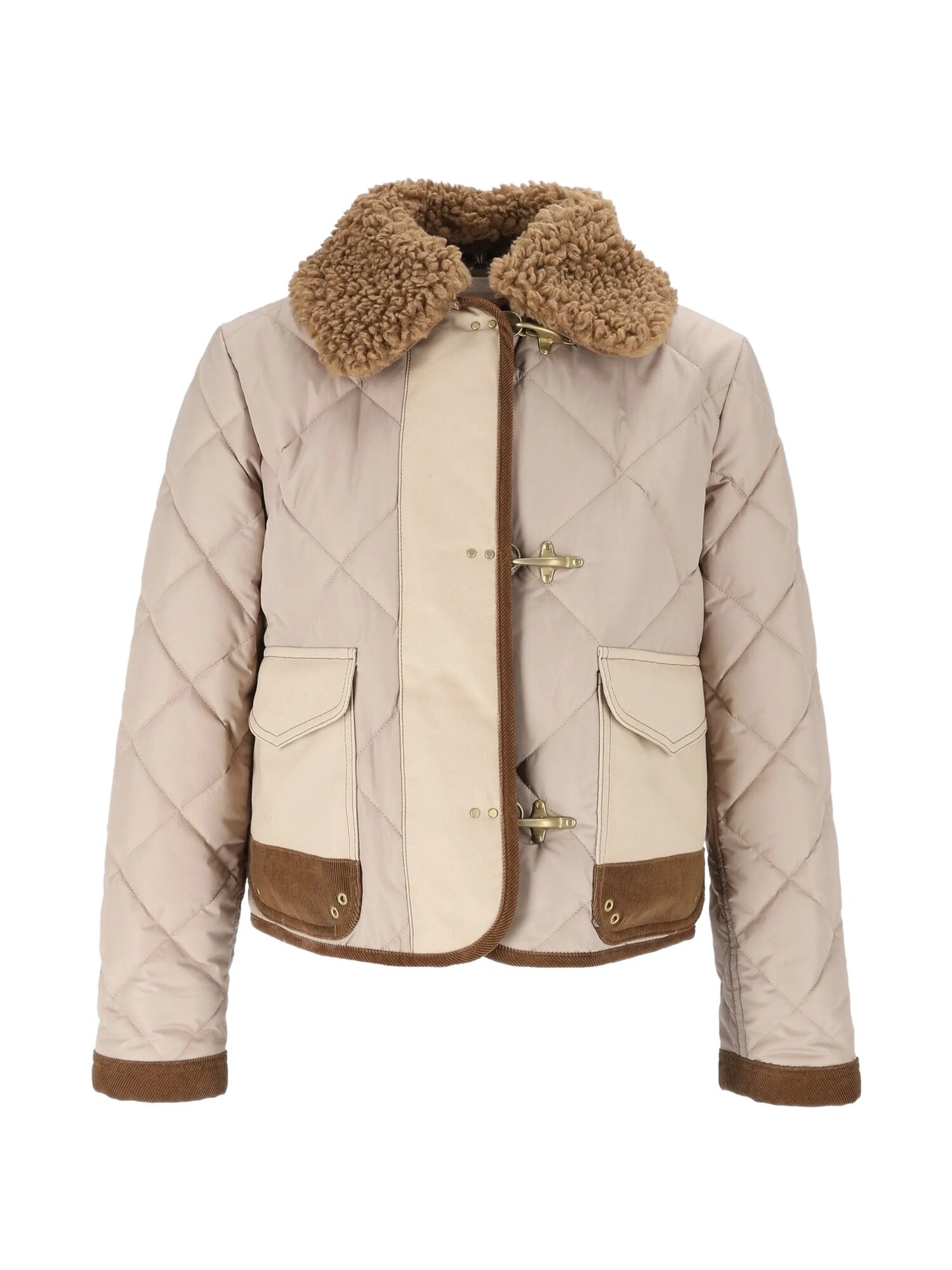 Куртка FAY 3-Ganci faux-fur collar jacket