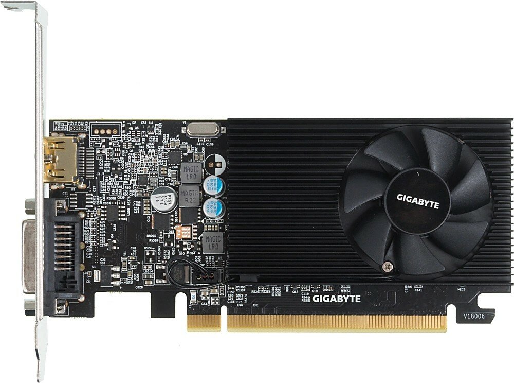 Видеокарта Gigabyte NVIDIA GeForce GT 1030 GV-N1030D4-2GL 2ГБ DDR4, Low Profile, Ret