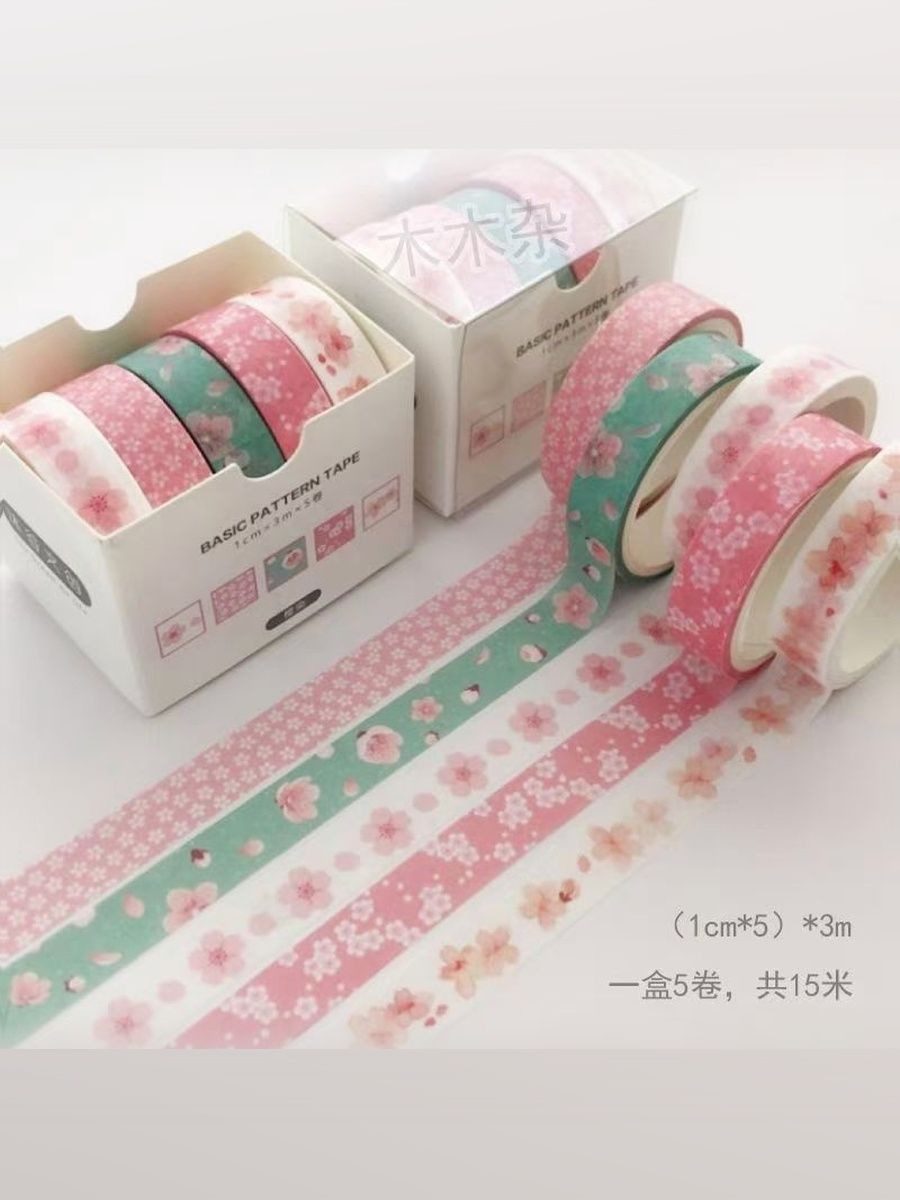Декоративный скотч для скрапбукинга и ежедневника из японской бумаги (washi tape)