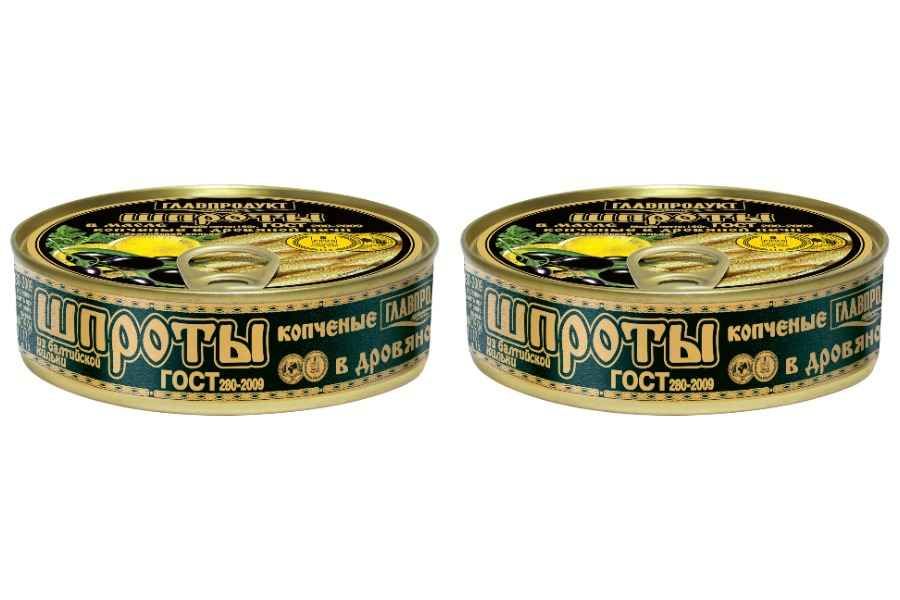 Главпродукт Шпроты в масле кольцо 160 г, 2 шт