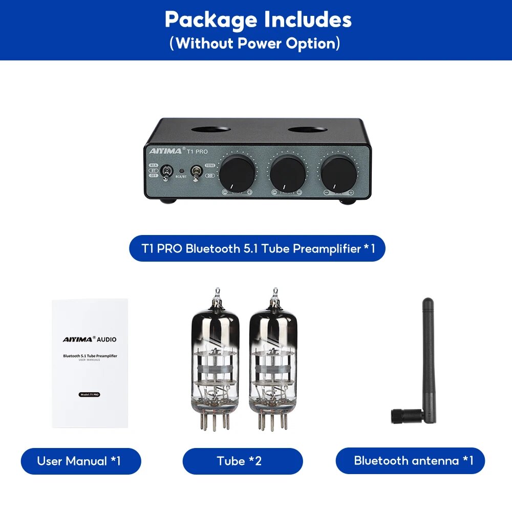 AIYIMA T1 PRO Bluetooth 5.1 ламповый предусилитель