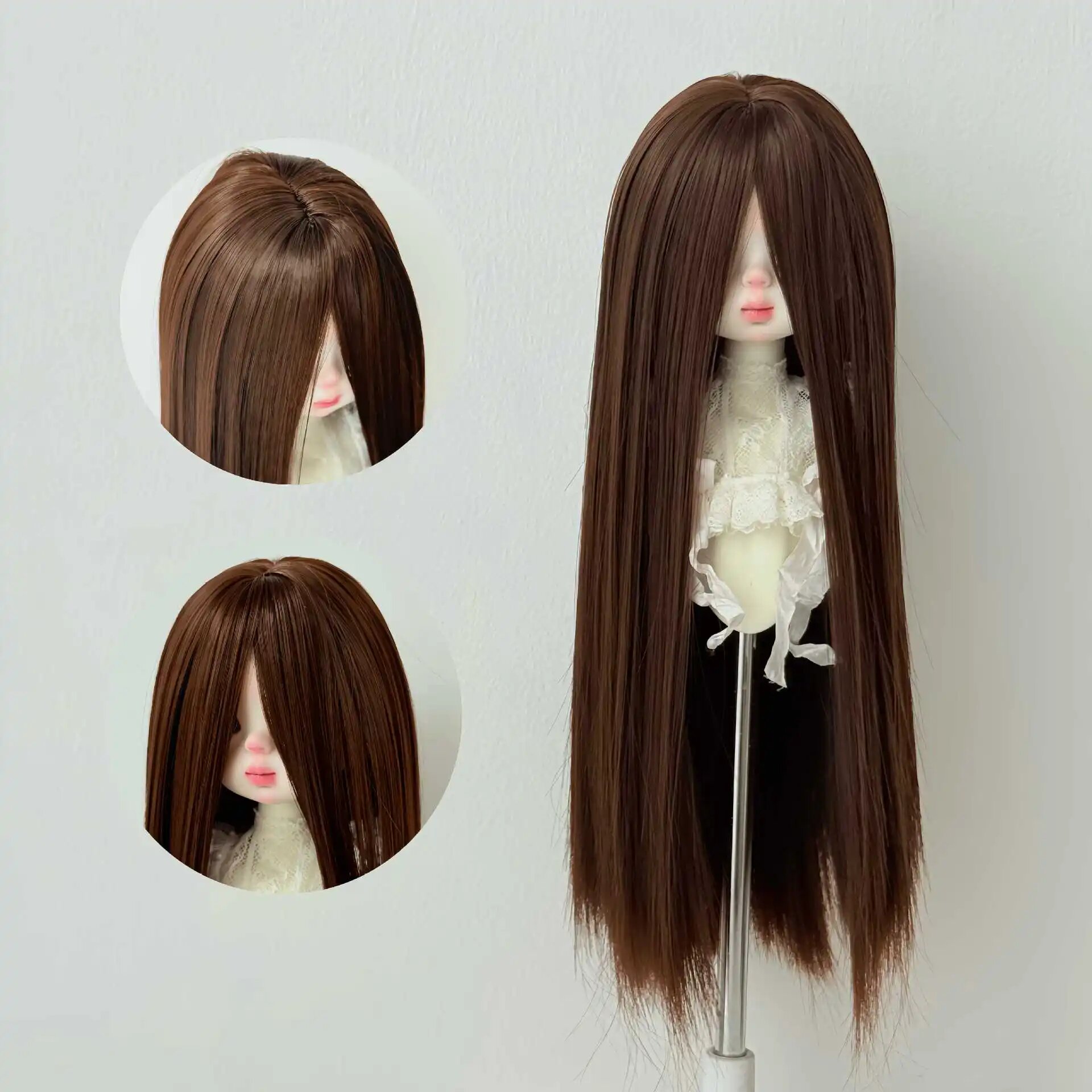Парик для кукол BJD, длинные прямые волосы из термостойкого волокна doll wig, for 1 4 bjd doll