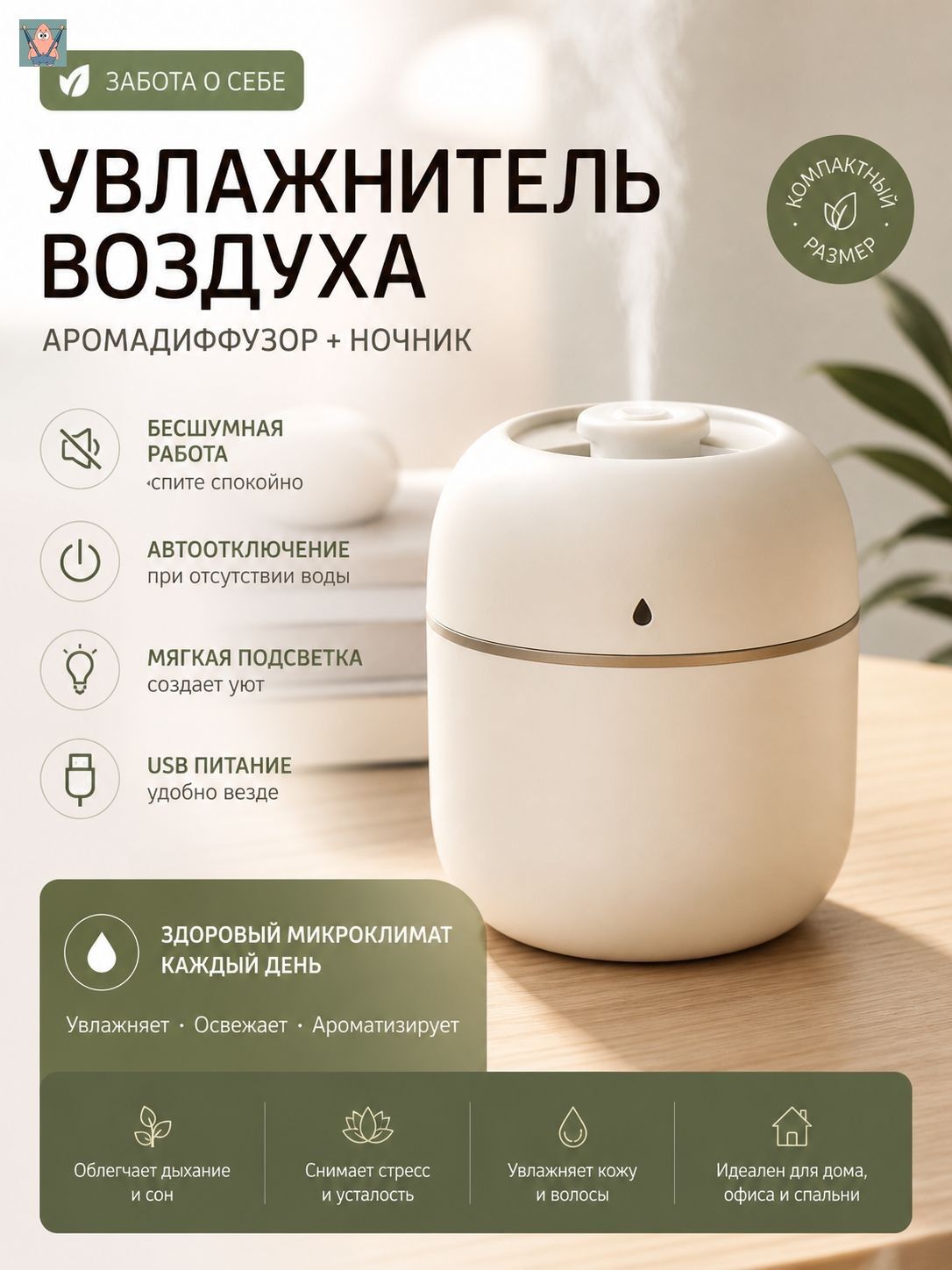 Увлажнитель воздуха 2318015678, белый