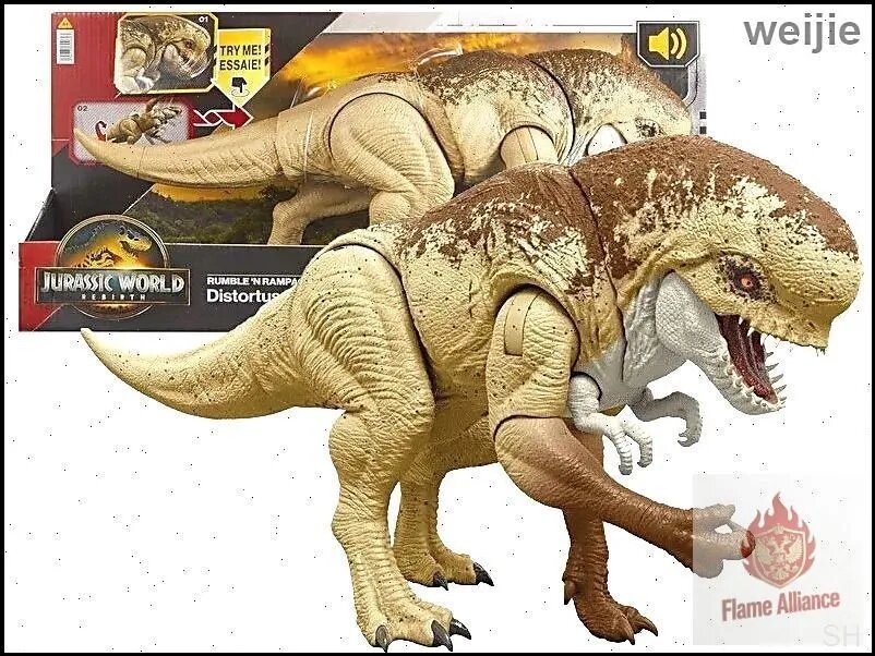 Фигурка Динозавра Mattel Jurassic World - Фигурка динозавра Дистортус Рекс с функцией атаки и звуками - Мир Юрского периода JGB58