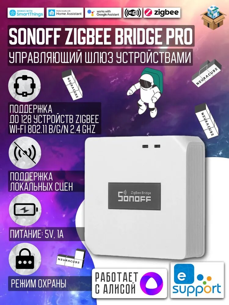 Шлюз Zigbee Bridge Pro для умного дома с Wi-Fi и управлением до 128 устройств