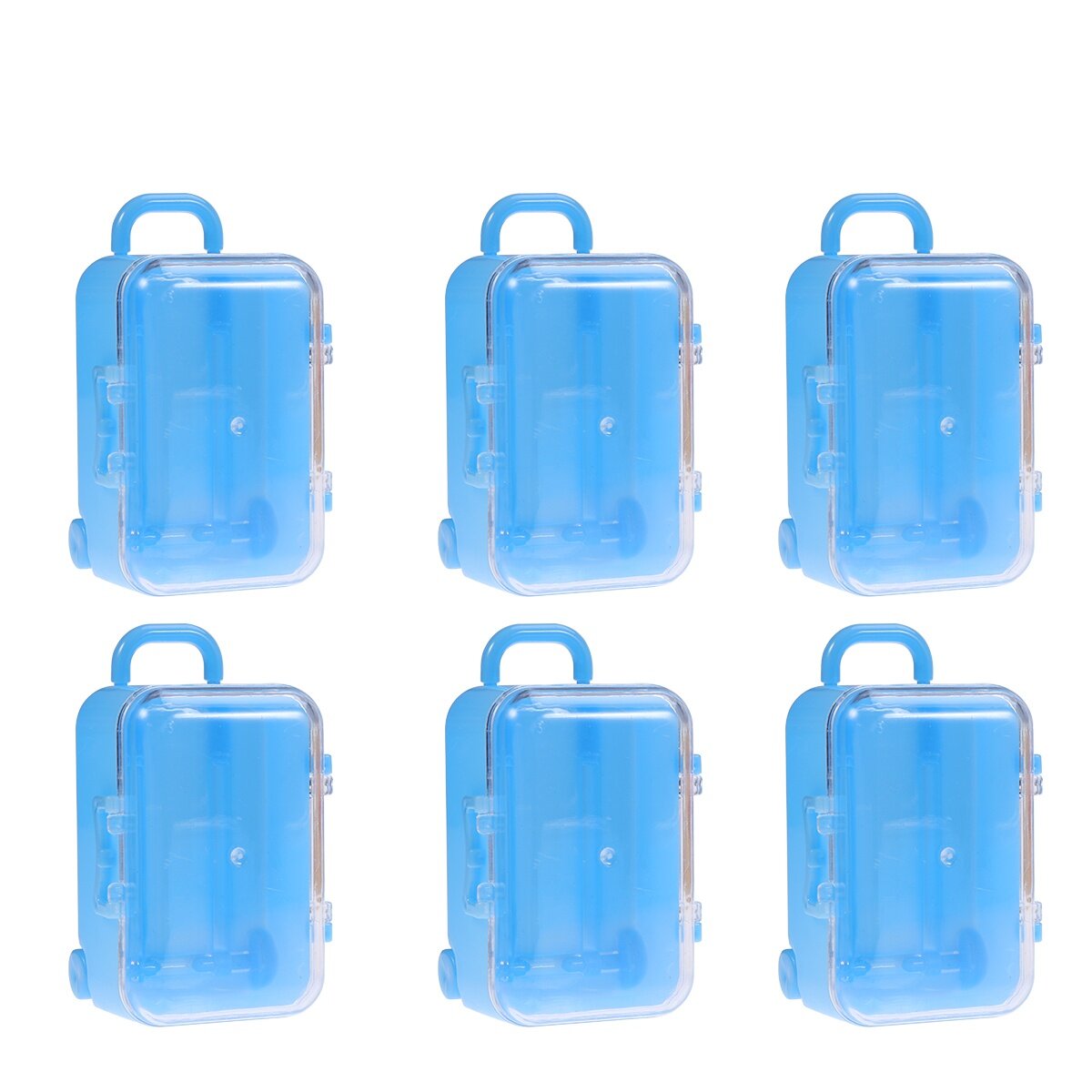 12 Штук Коробки Для Конфет В Форме Чемодана Из Пластика Голубого Цвета 12pcs