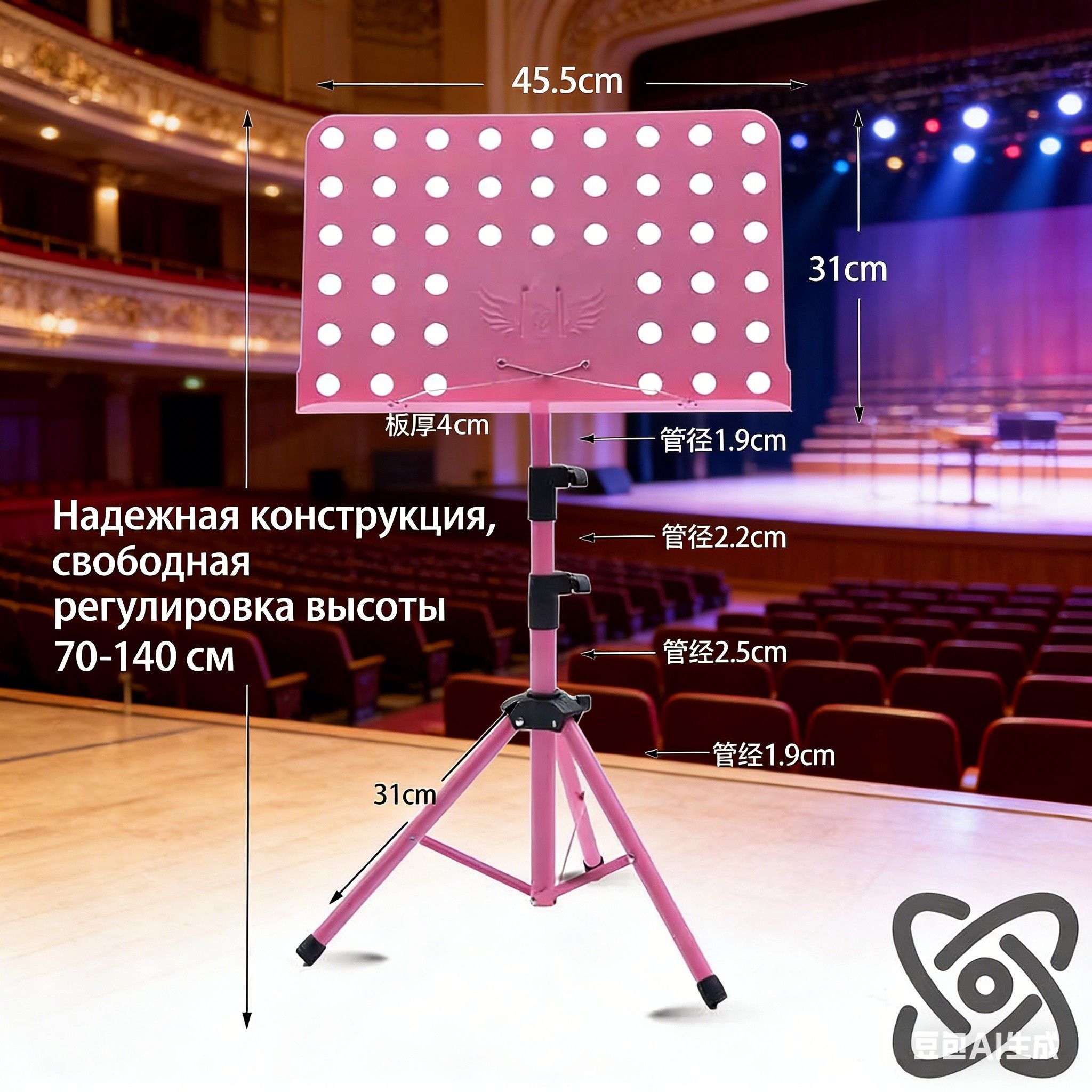 Профессиональный пюпитр для музыкантов с регулируемой высотой и крыльями для удобства