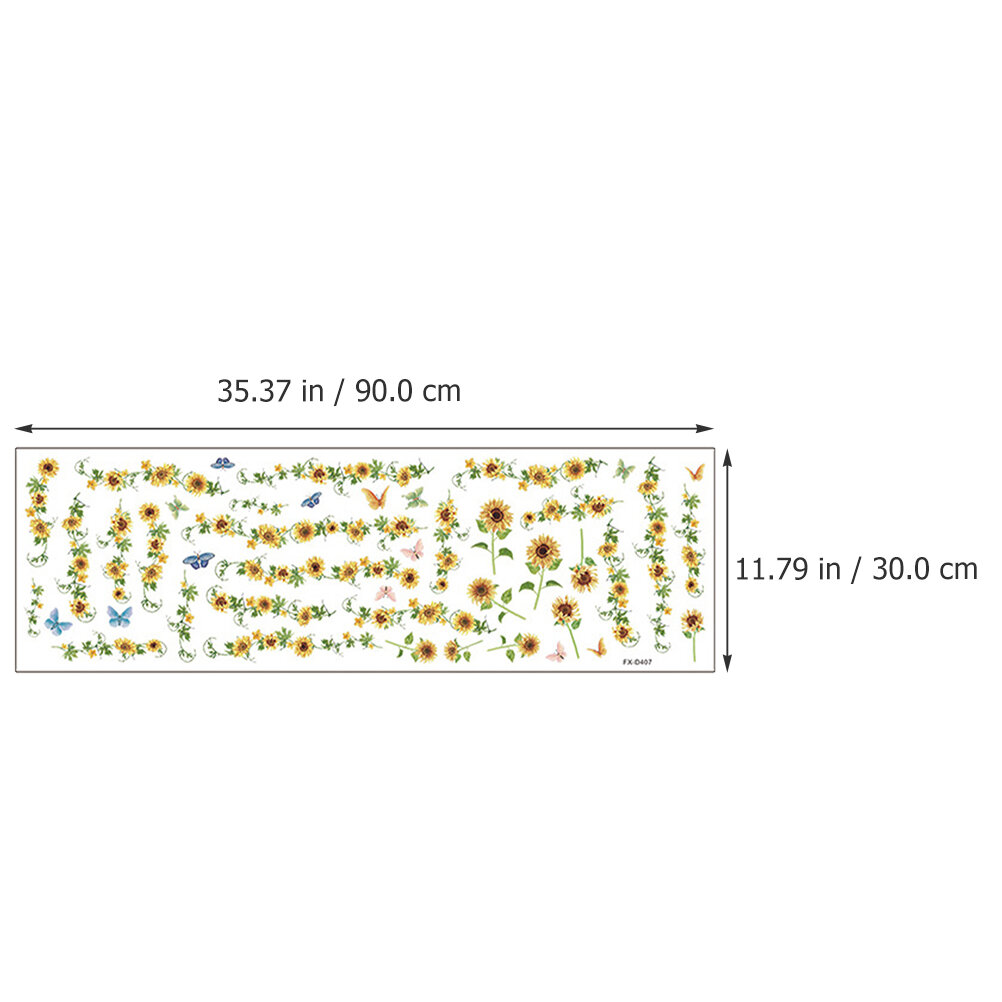 Наклейка Для Стены В Форме Подсолнуха 1 Штука Желтый 90.00X30.00X0.10Cm