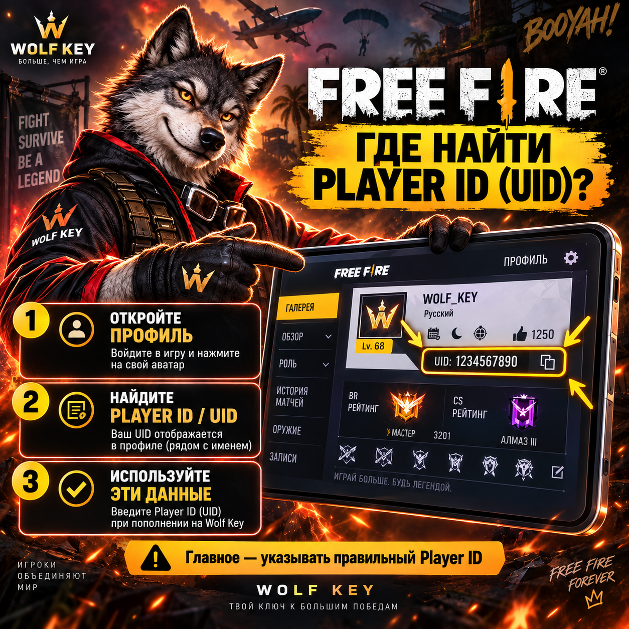 Моментальное пополнение счета Free Fire на 221 Алмазов | GLOBAL | Все страны — фото 1