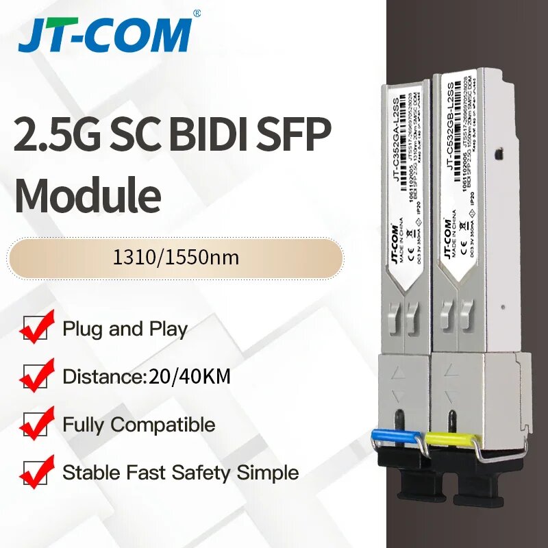SFP модуль JT-COM 2.5G SC 20KM (1Pair)