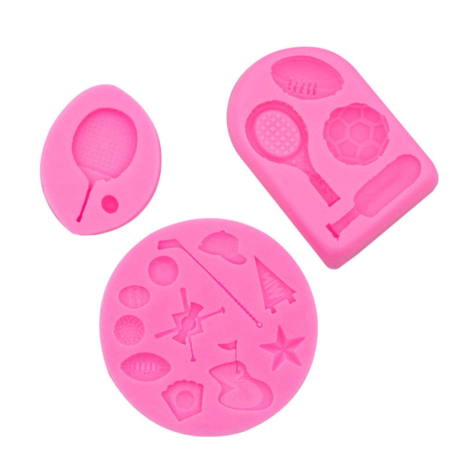 3pcs Fondant Силиконовые плесени настольный теннис