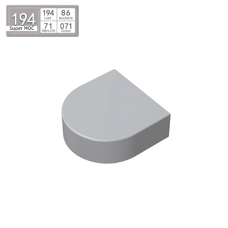 10 пластиковых строительных блоков 1x1 Серый, LJ-24246-194