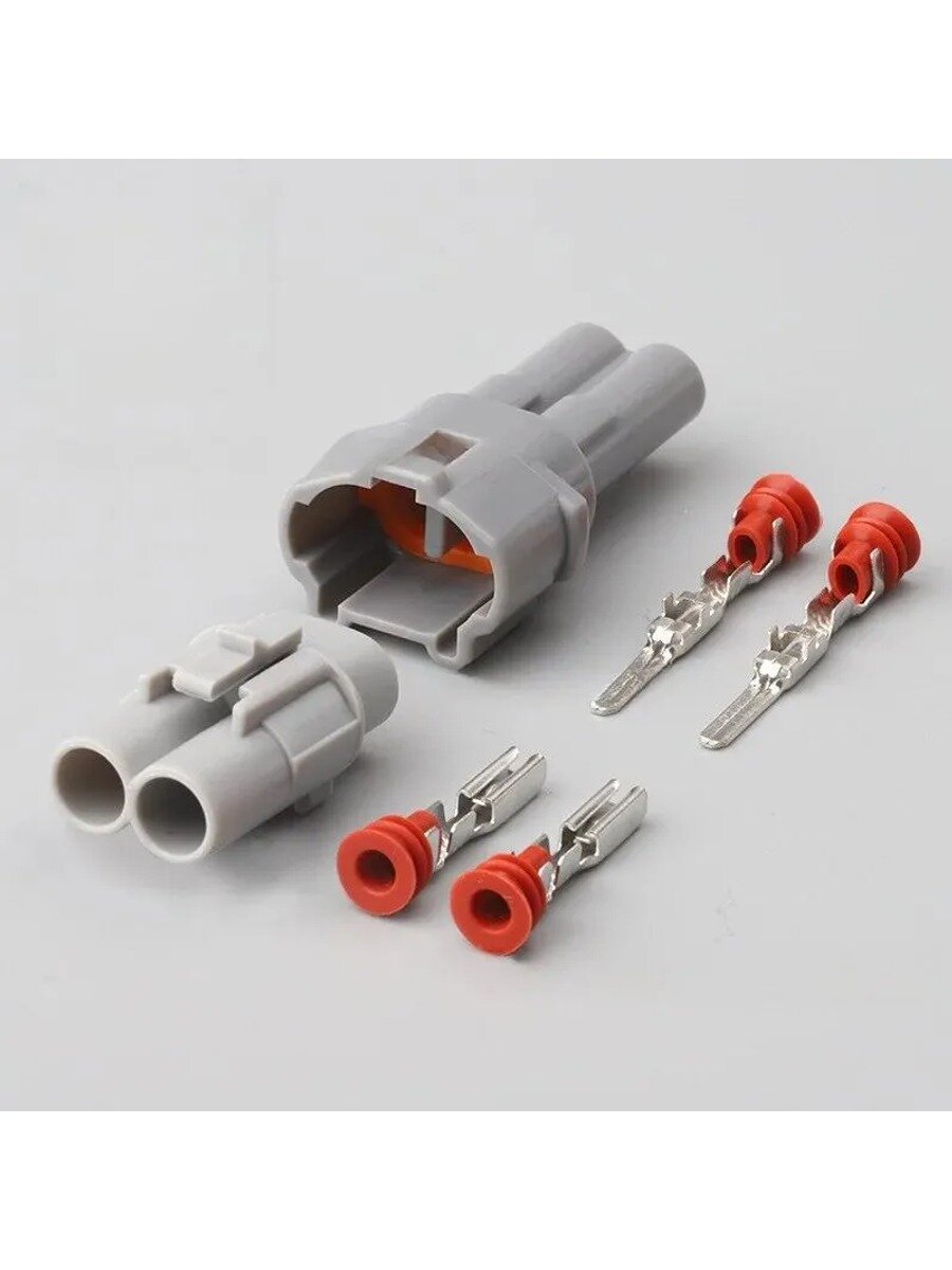 Разъем Sumitomo MT090 2-pin, комплект штекер и гнездо, 20 единиц, светло-серый
