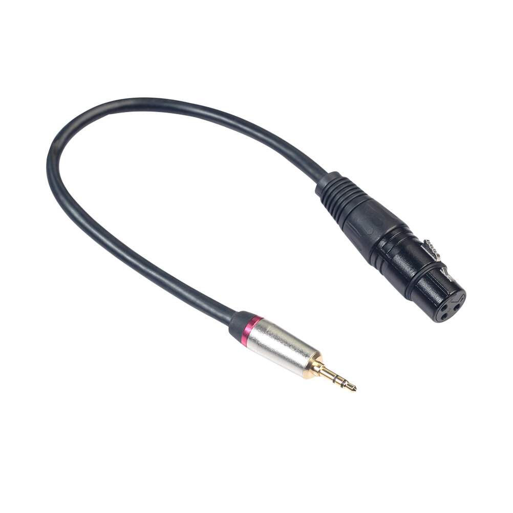 Кабель Для Подключения Микрофона 3.5MM В XLR Длина 0.3 Метра Черный