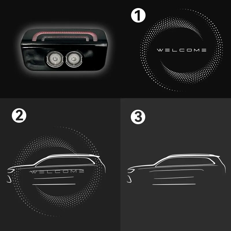 Динамическая подсветка дверей автомобиля для Mercedes-Benz GLC, E, C, S-класса, W206, EQE, EQS, SUV, W223 2024, с двойной линзой, стеклянным LED-проектором и лазерной иконкой, HD-качество