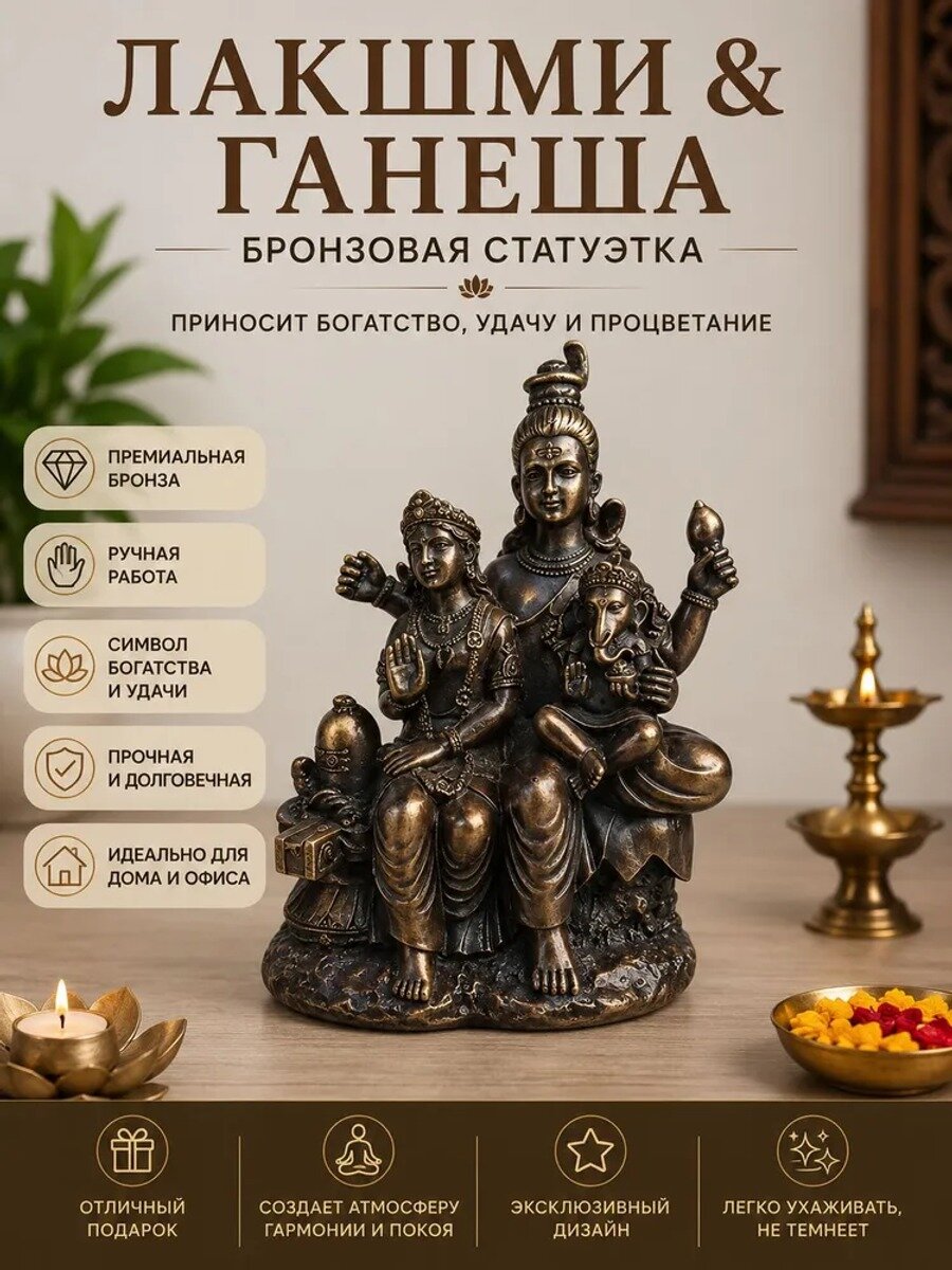 Статуэтка Антикварный из латуни, высота 15 см, длина 19 см, 1 шт