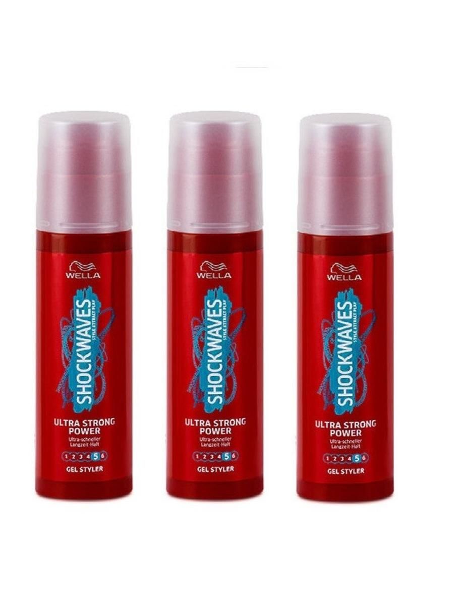 Гель для укладки волос Wella Shockwaves Ultra Strong Power Hold 3x 100 мл