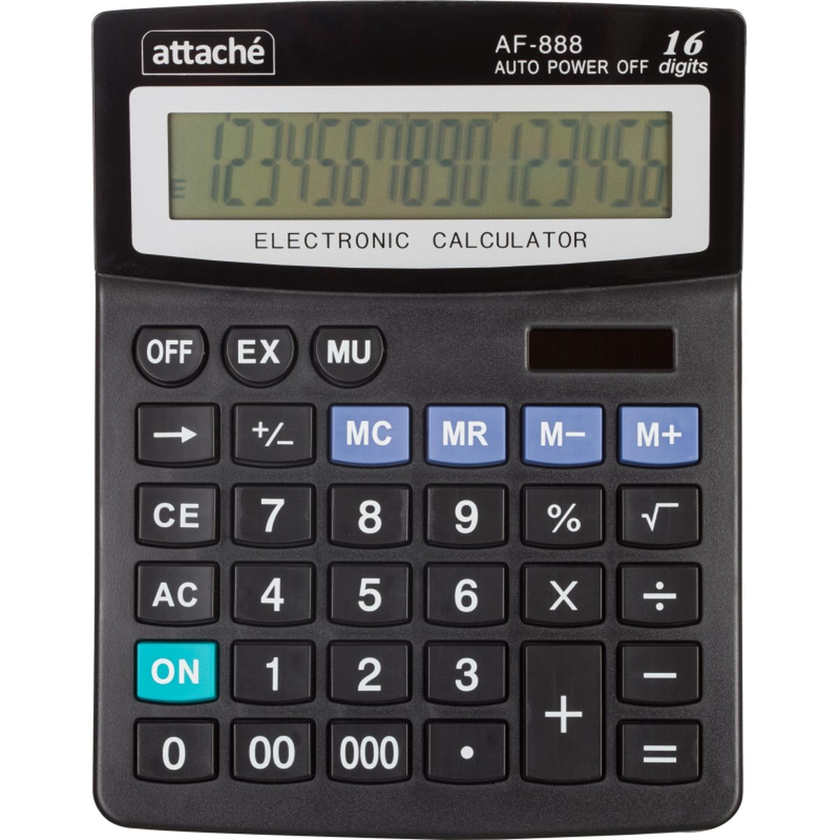 Калькулятор настольный Attache AF-888, 16-разрядный, черный (1559247)