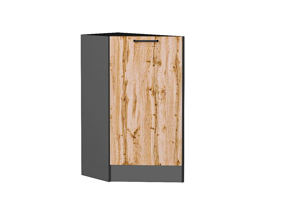 VVT Шкаф нижний торцевой Флэт Graphite, Wotan Oak 2S В*Ш*Г 816*296*552, фасад ЛДСП Wotan Oak 2S, корпус Graphite Wotan Oak 2S