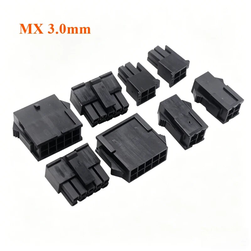 Корпуса разъемов E-SIMPO MX3.0 2x1/2/3/4/5/8/9/10/12-контактные 2x2Pin, Male 100pcs