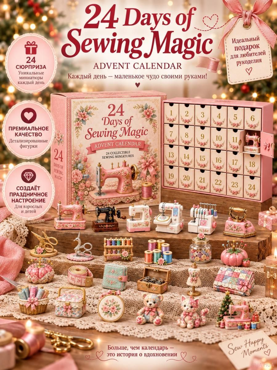 Адвент-календарь для рукоделия 24 дня Sewing Magic подарок, Артикул: 5804550120