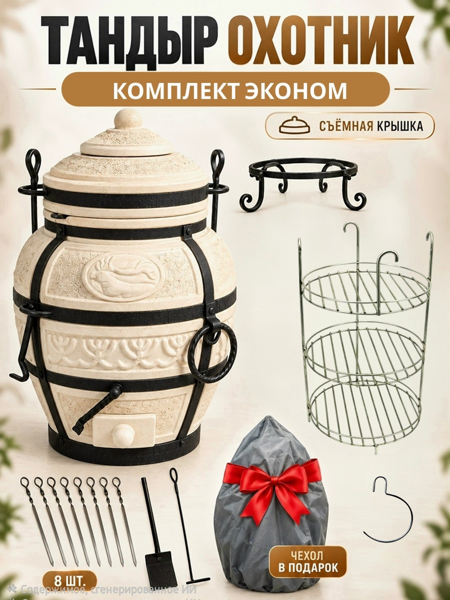 Тандыр AMFORA Охотник с набором аксессуаров - комплект эконом.