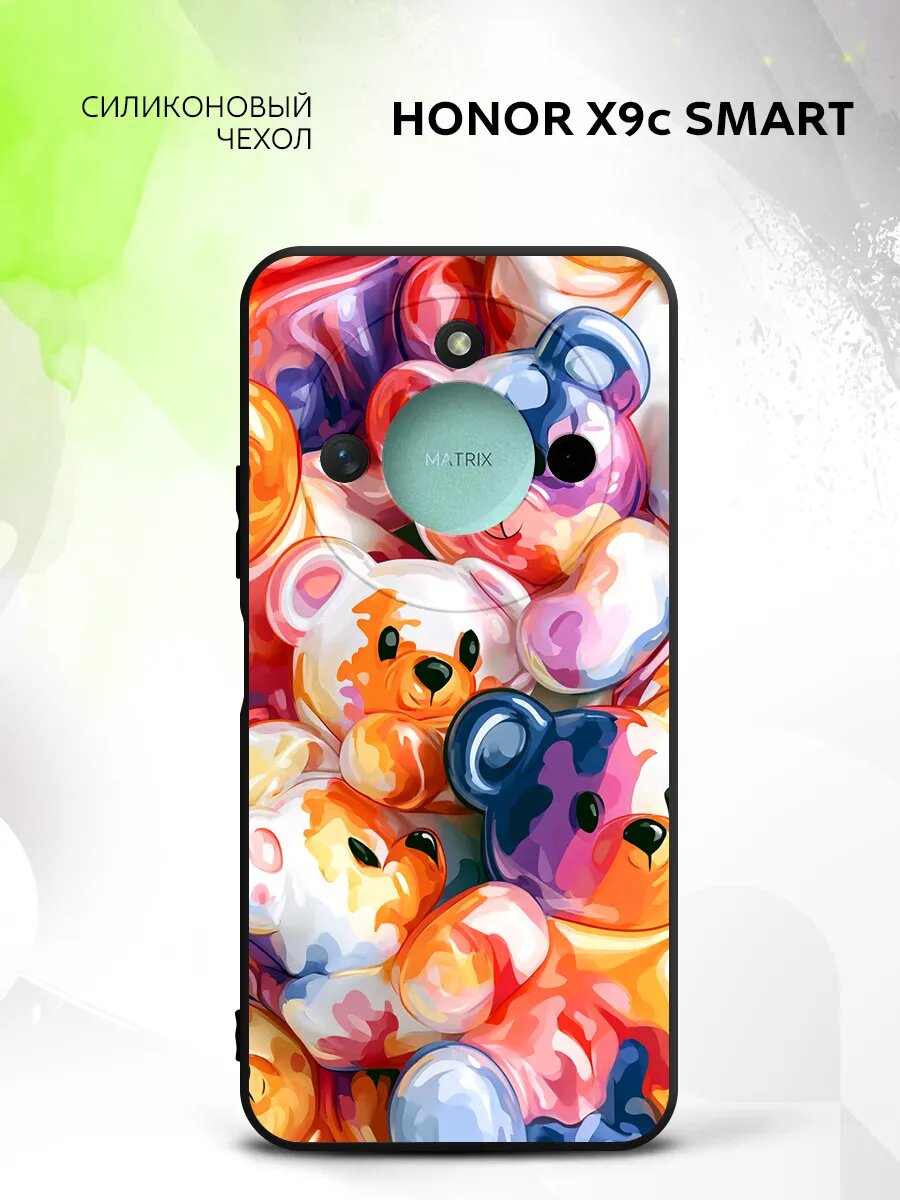 Чехол на Honor X9c Smart, Хонор Х9с Смарт бампер, противоударный, с картинкой цветные мишки