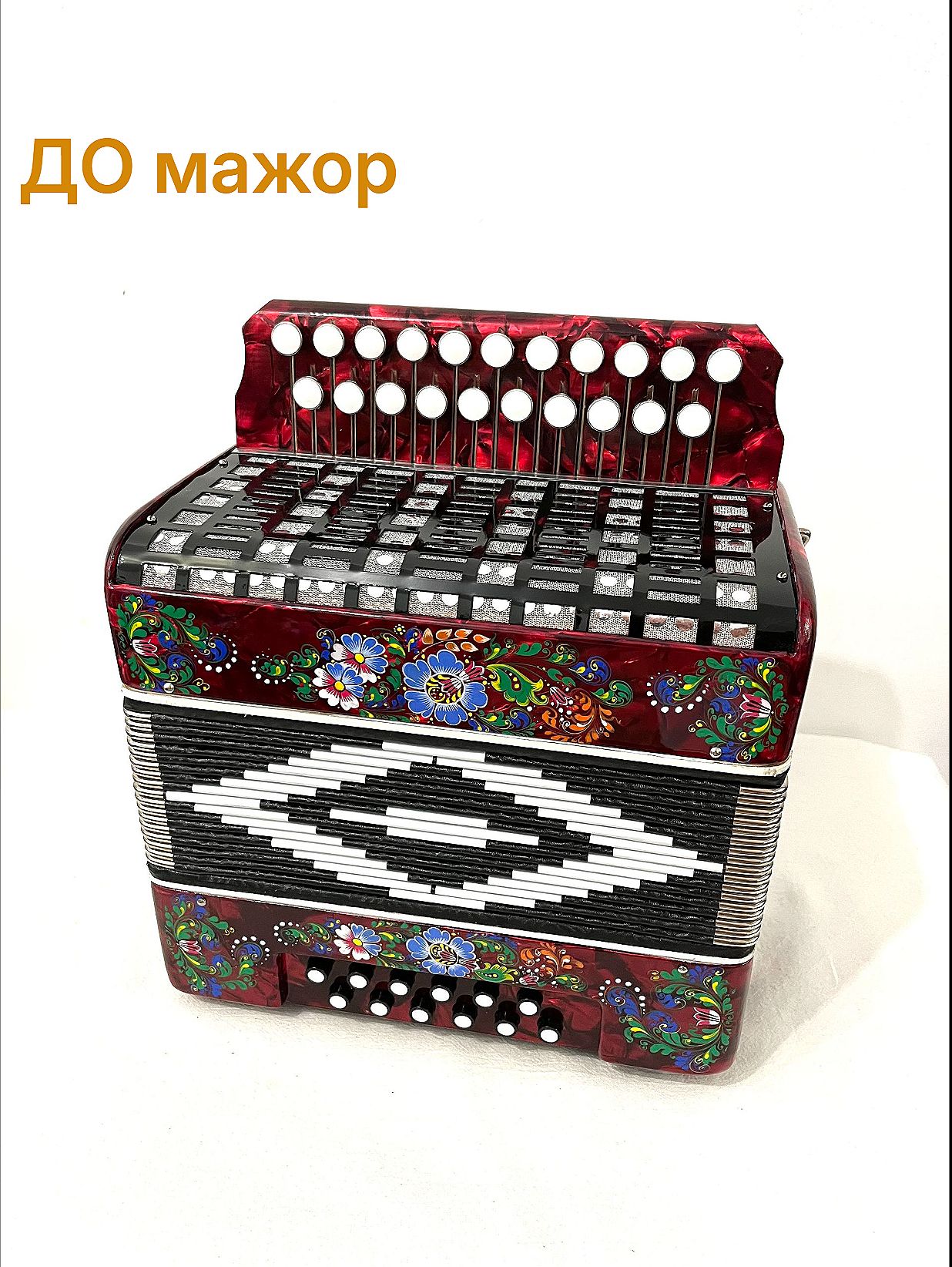 SZ48/1ХL Гармонь Чайка 21х12-II, бордовая, до мажор, Шуйская гармонь