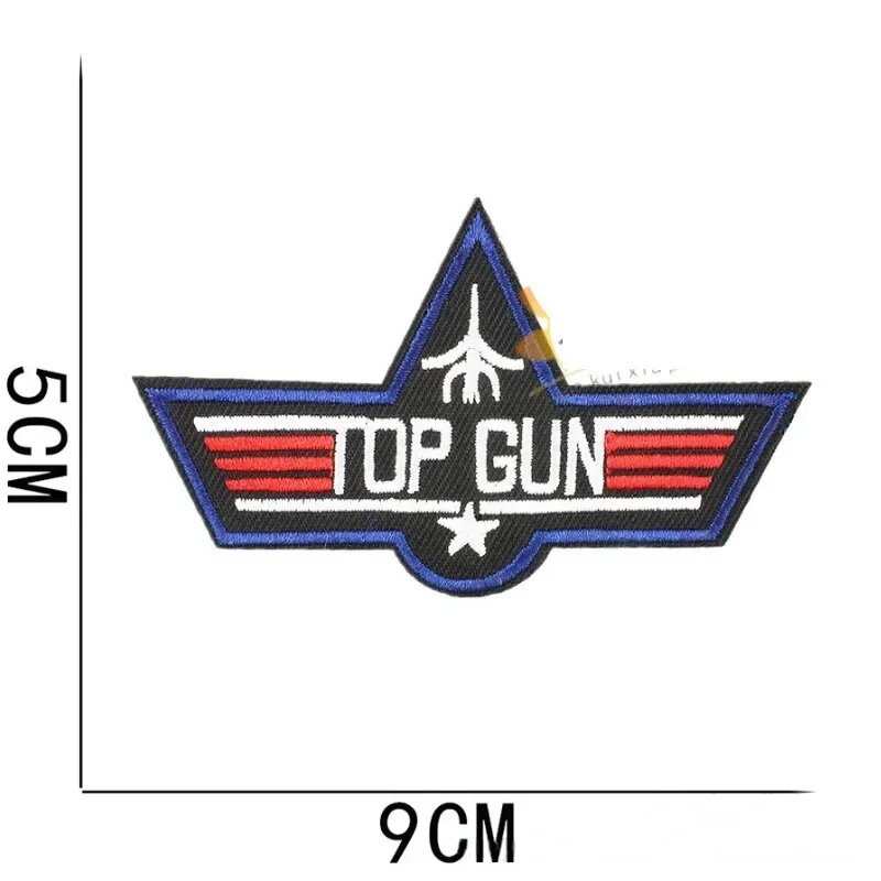 Вышитая нашивка Top Gun, 9x5 см, цвет 8