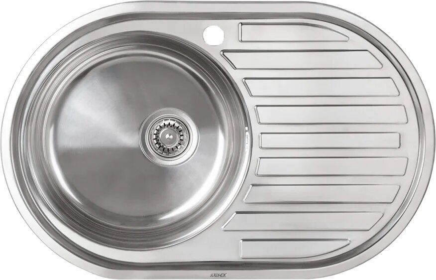 Мойка кухонная Kaiser KSS-7750L металлическая, 77x50, мойка для кухни, с крылом, овальная, немецкая