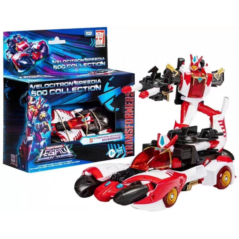 Игрушка Hasbro Трансформеры Коллекция Transformers Legacy Velocitron Speedia 500 Voyager Cybertron Universe Override, 8 и выше, 7 дюймов F5763