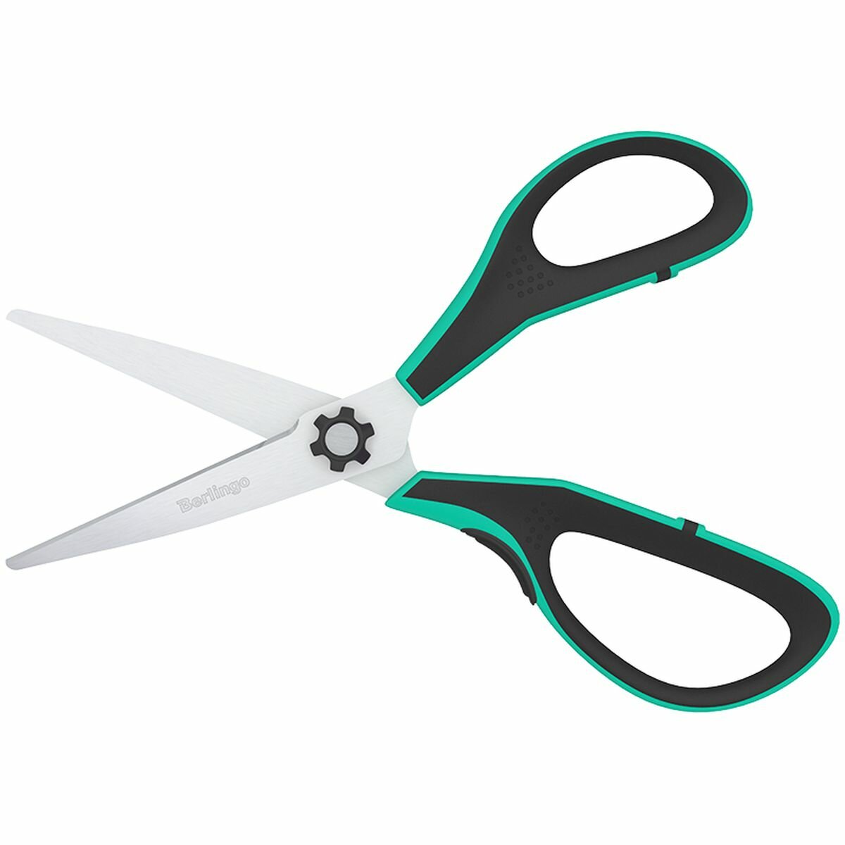 Ножницы Berlingo Easycut 350, 150мм, бирюзовые, эргономичные ручки, мягкие вставки (DNn_15035_b), 12шт.