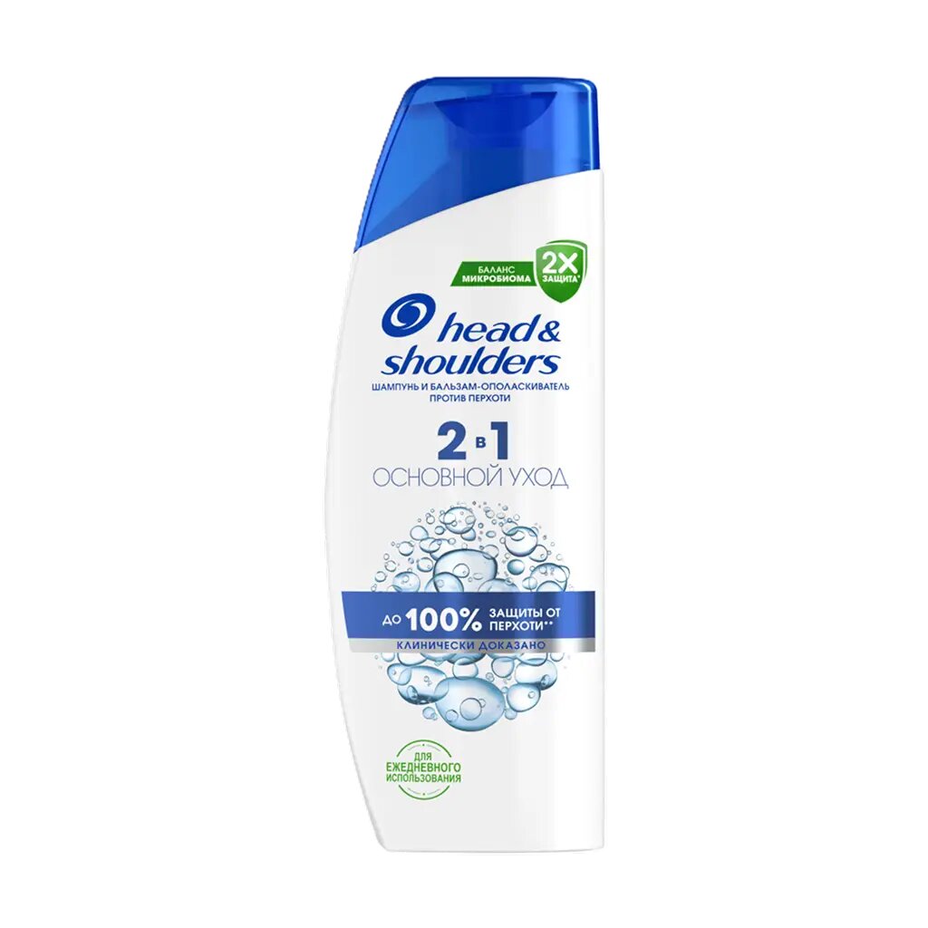 Head & Shoulders Шампунь и бальзам-ополаскиватель от перхоти для волос Основной уход 2в1 300 мл 1 шт