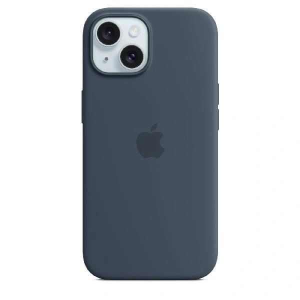 Чехол Apple iPhone 15 Silicone Case MagSafe Storm синий