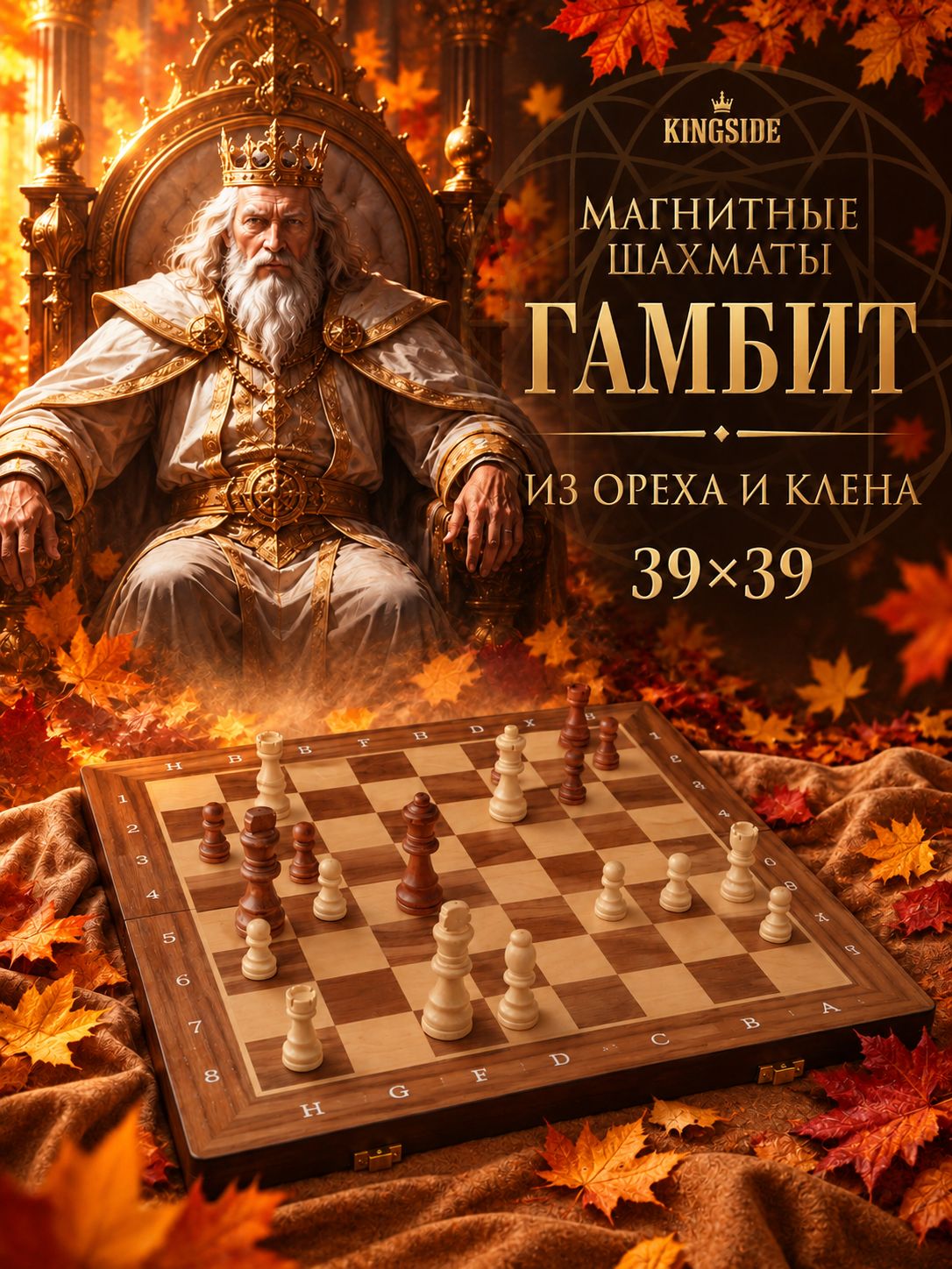 Набор шахмат деревянный Гамбит