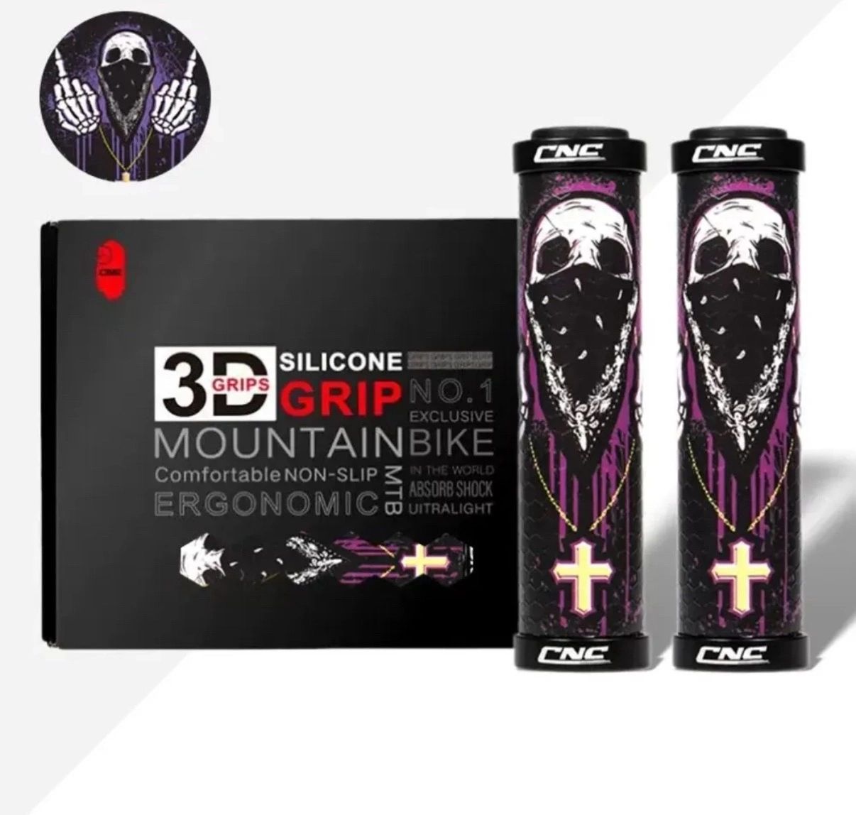 Грипсы 3D 2 шт. для bmx, горных велосипедов, трюковых самокатов, д. 22 мм, длина 130мм