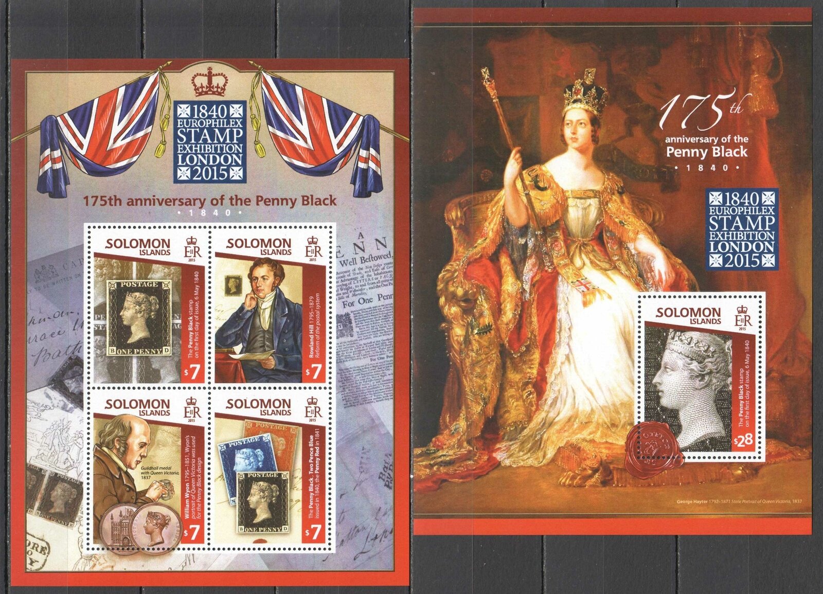 Марки 2015 Соломоновы Острова Марки на марках Птицы #3002-06 1Kb+1Bl MNH