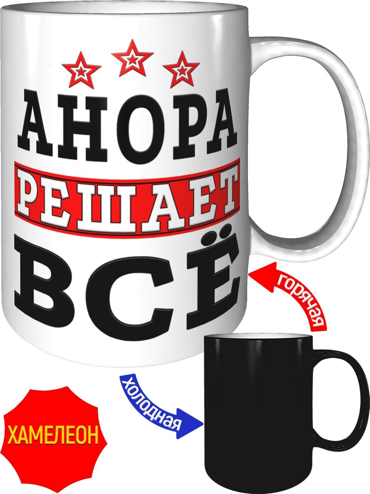 Кружка Анора решает всё - хамелеон, керамическая, объем 330 мл.