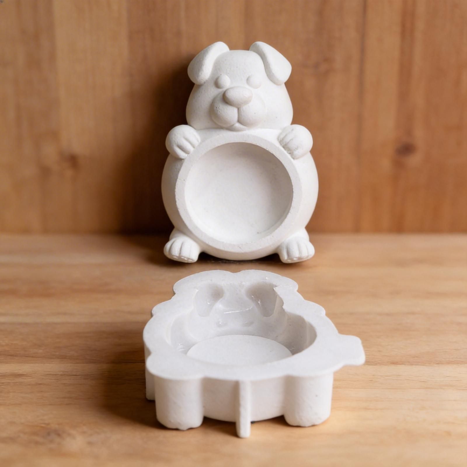 Подставки для свечей Dog Tealight из смолы, силиконовые формы для подсвечников, Шкатулка для ювелирных изделий DIY, контейнер для безделушек, домашний декор
