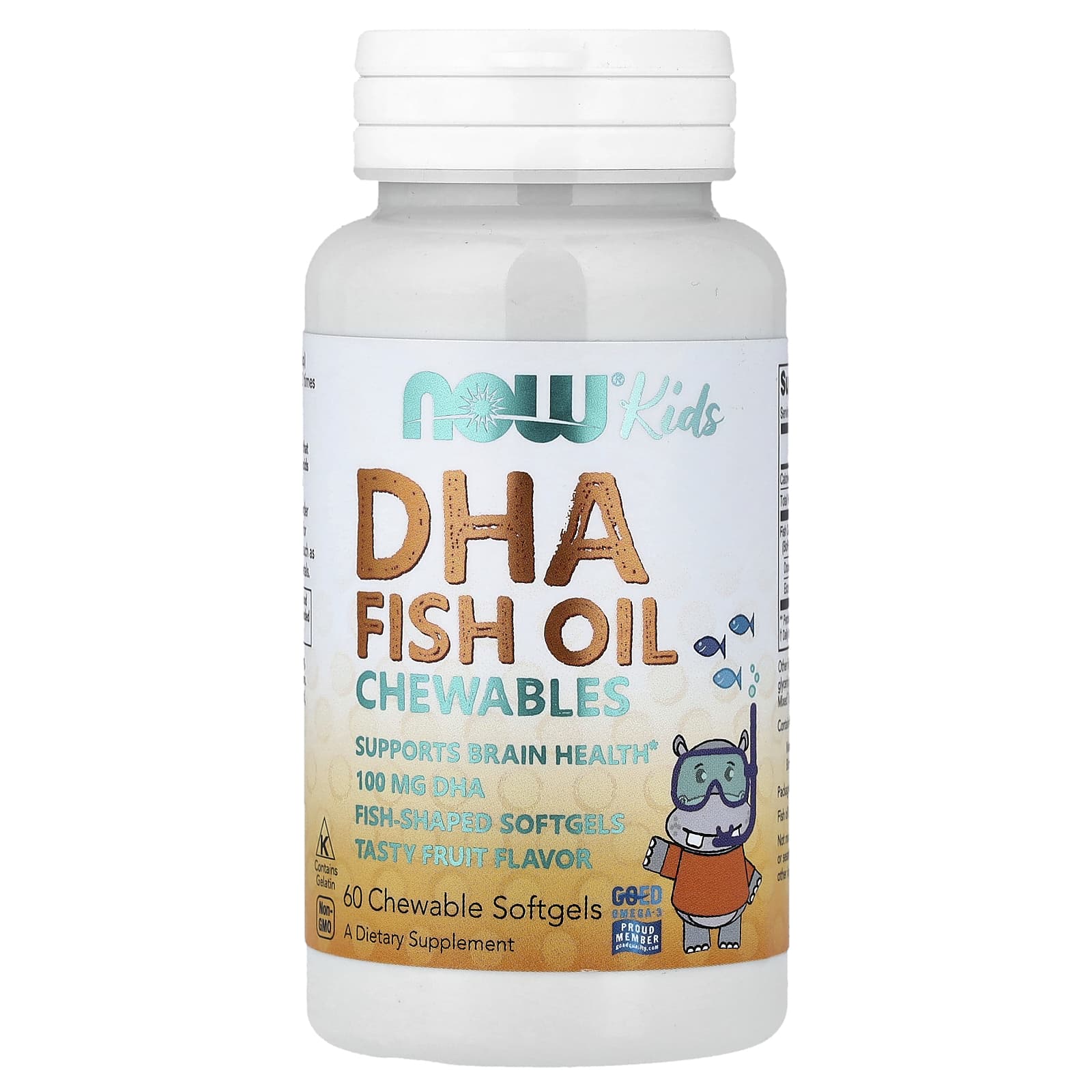 Kids DHA Chewables, капсулы с фруктовым вкусом, 100мг, 60шт