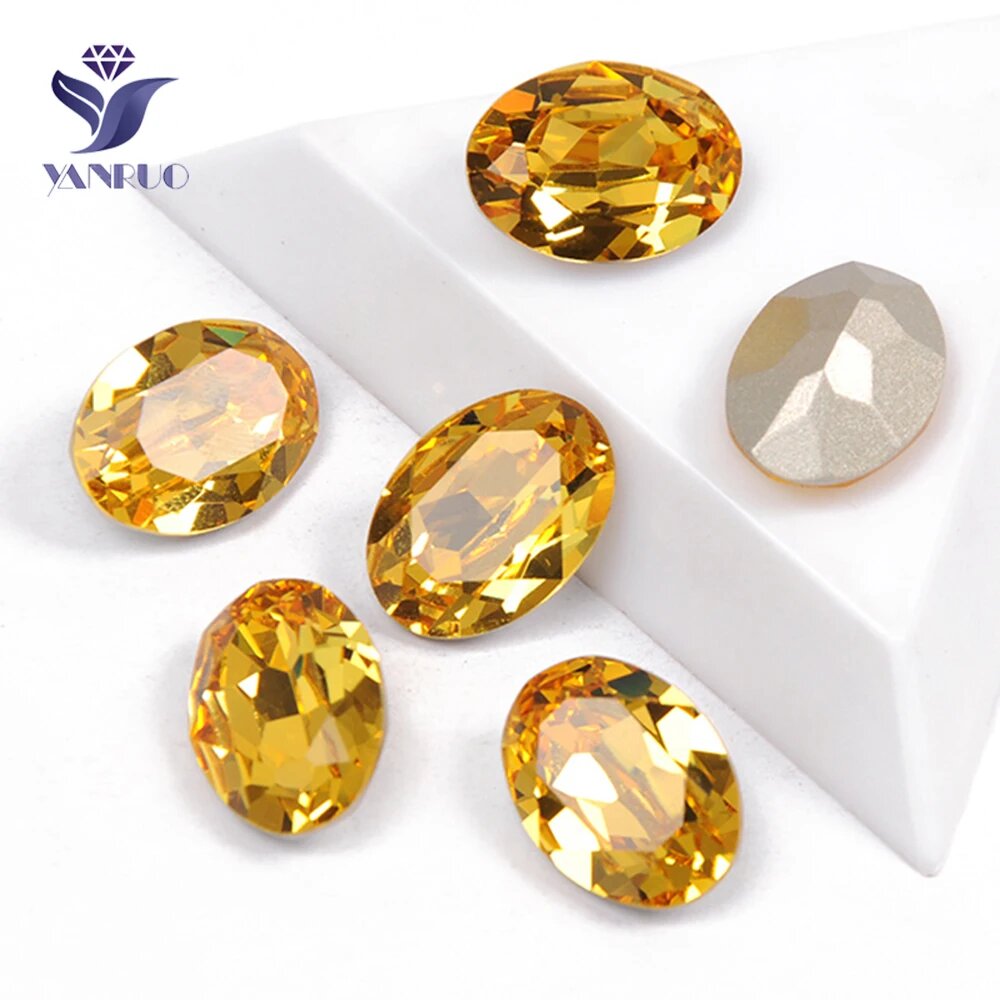 Стразы YANRUO 4120 овальные Light Topaz