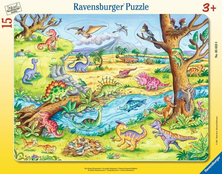Пазл Ravensburger "Юные динозавры, Что здесь подходит", 15 элементов