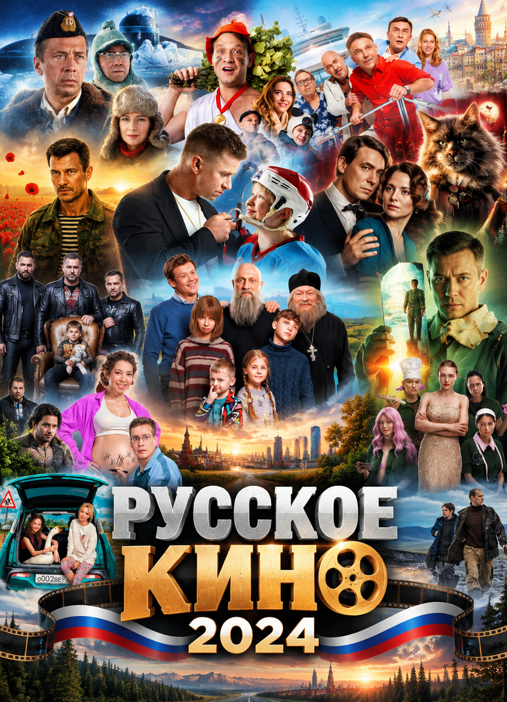 Сборник фильмов "Русское кино 2024" на флеш-носителе 64 Гб, 39 отечественных фильмов, металлический корпус, 64 Гб
