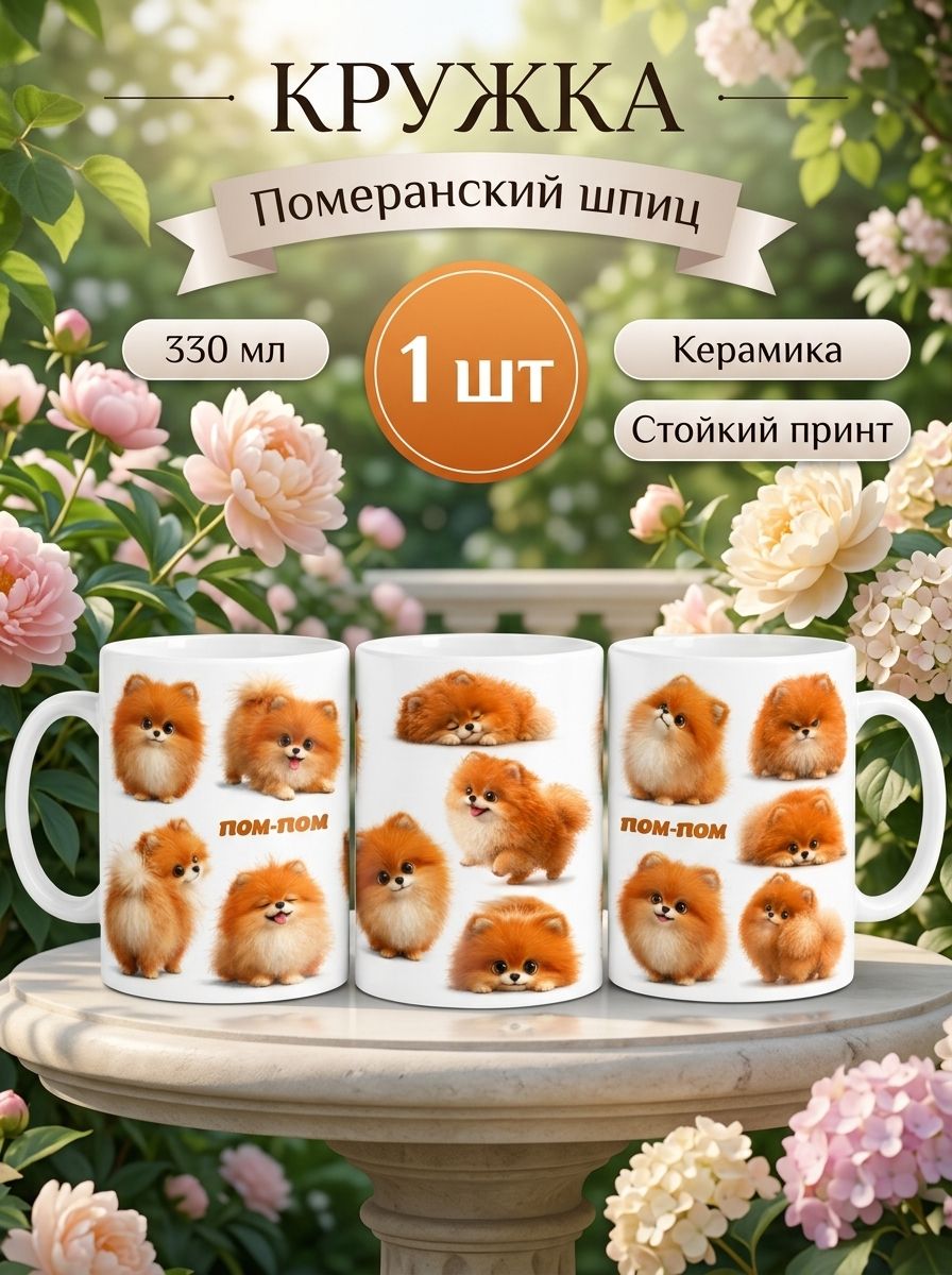 Кружка с принтом "Померанский шпиц"