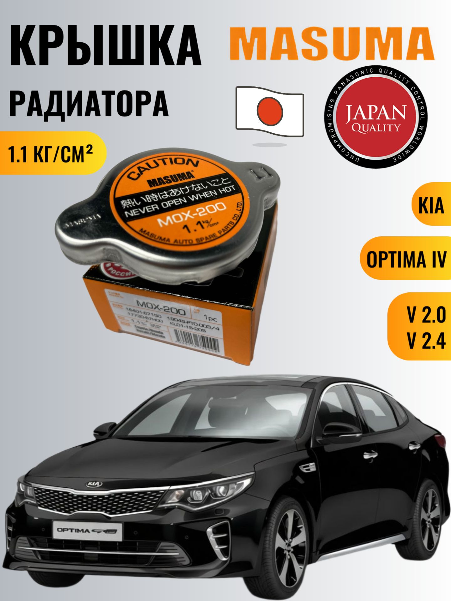 Крышка радиатора Kia Optima IV / Киа Оптима 4 V1.7d/V2.0/V2.4 2015-2020