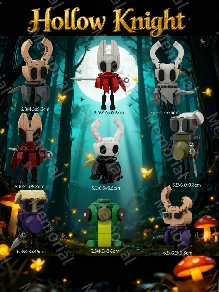 Набор фигурок персонажи игры Hollow Knight Фигурка Статуэтка Хорнет 9шт