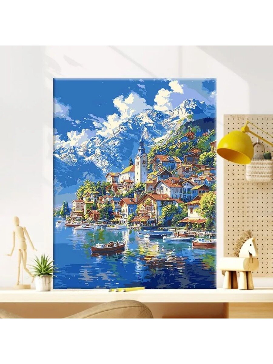 Картина по номерам 50x60 с рамкой, антистресс раскраска для взрослых