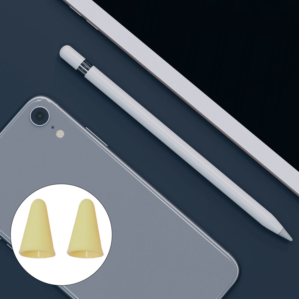 Силиконовые защитные накладки для наконечников apple pencil 12 штук желтого цвета